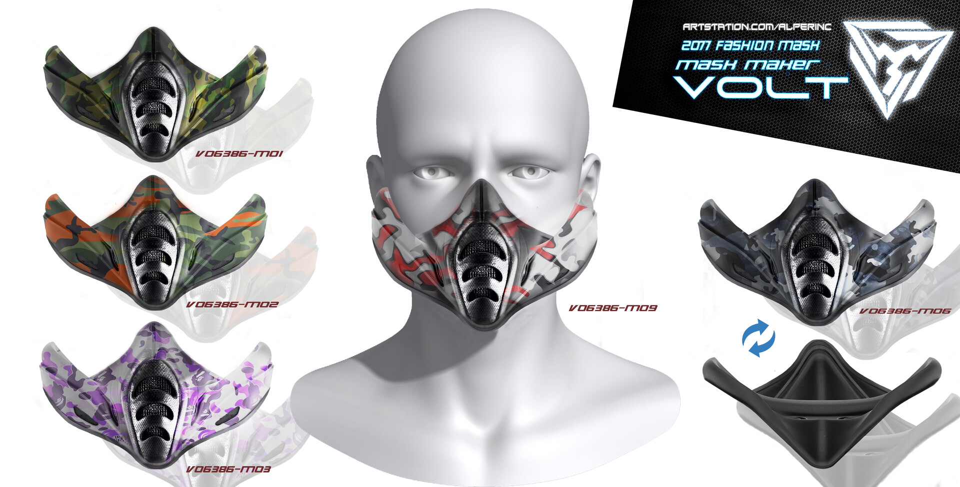 ArtStation - Fashion Volt Mask Design