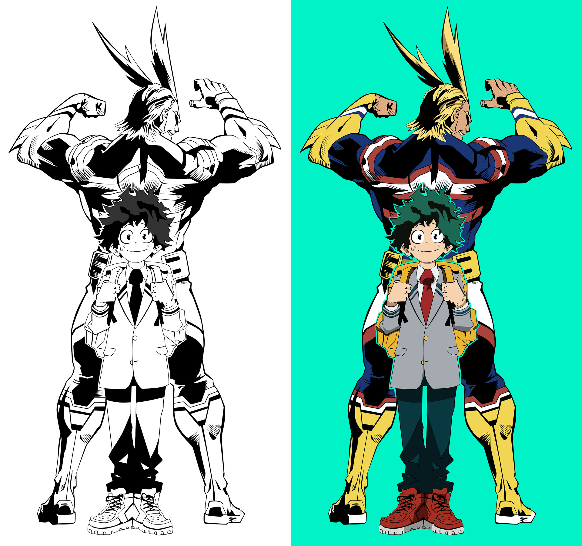 ArtStation - All Might and Midoriya - My Hero Academia Vector (2018)