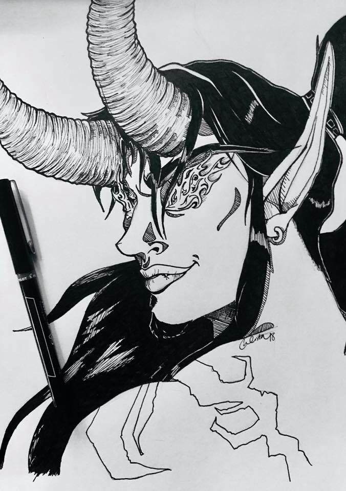 how to draw a demon hunter