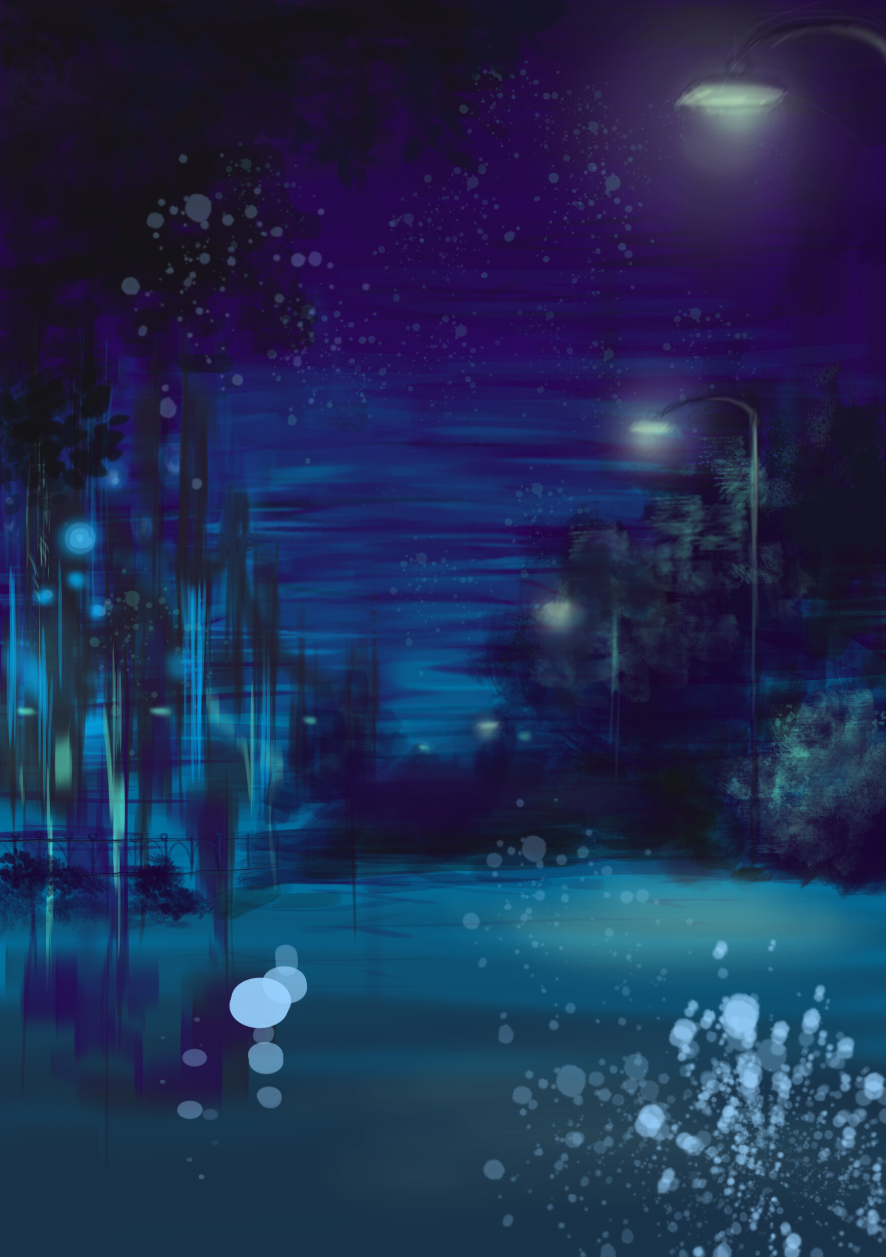 ArtStation - City at Night. Digital Sketch