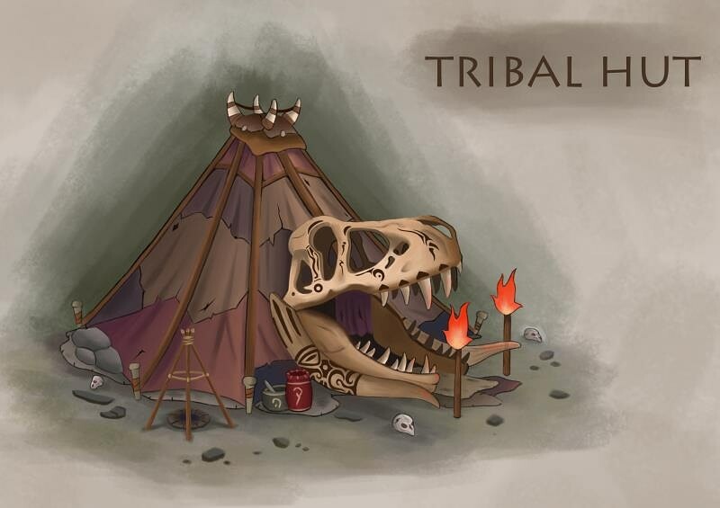 ArtStation - Tribe hut