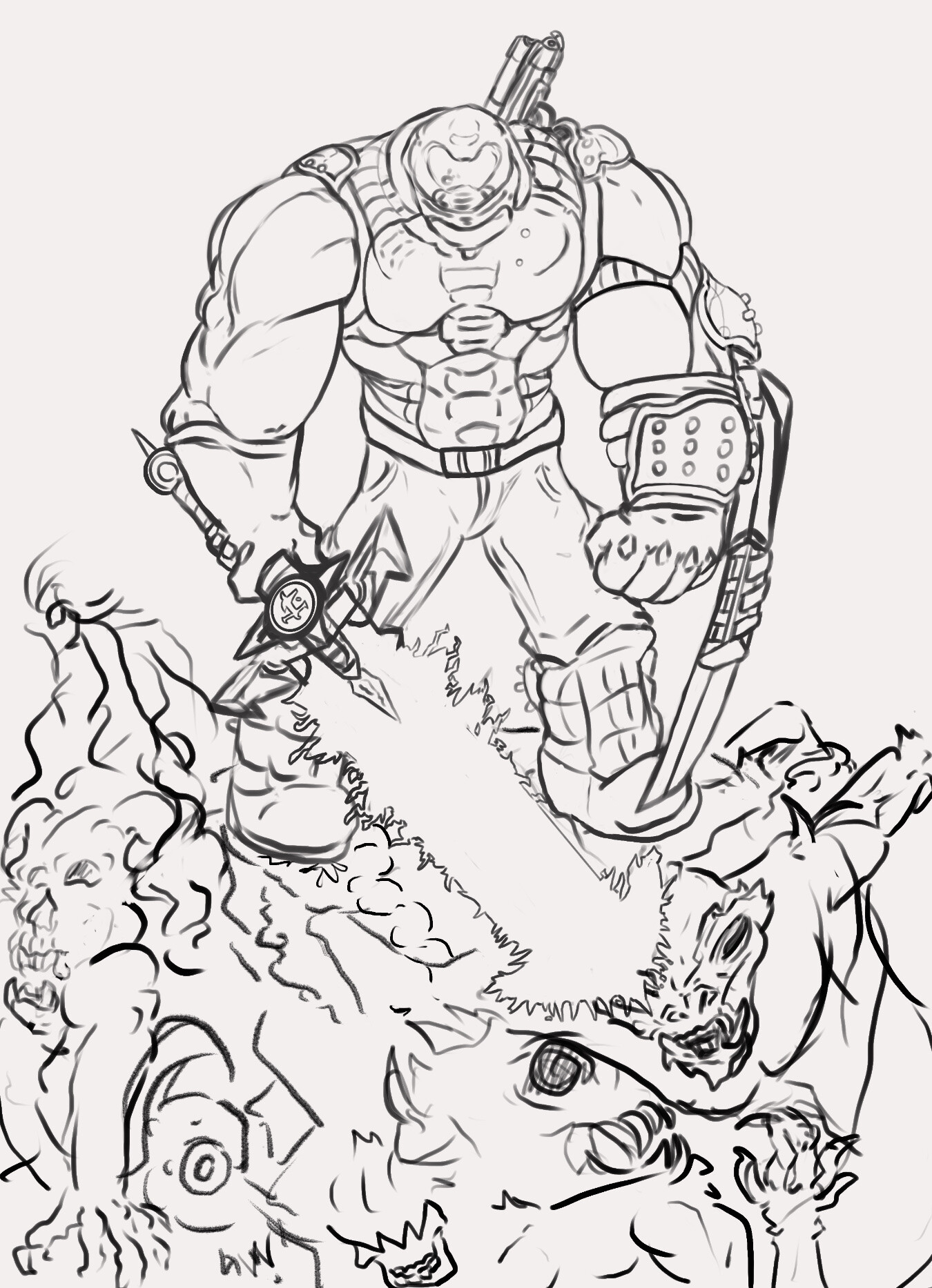 doomguy coloring pages