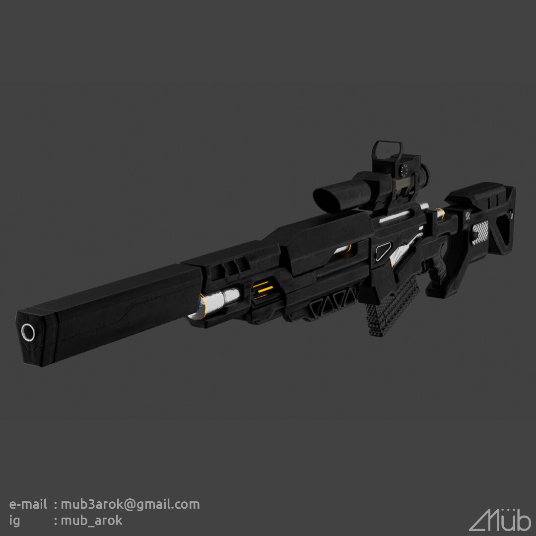 ArtStation - Sci-Fi Sniper Rifle 3D Game Asset