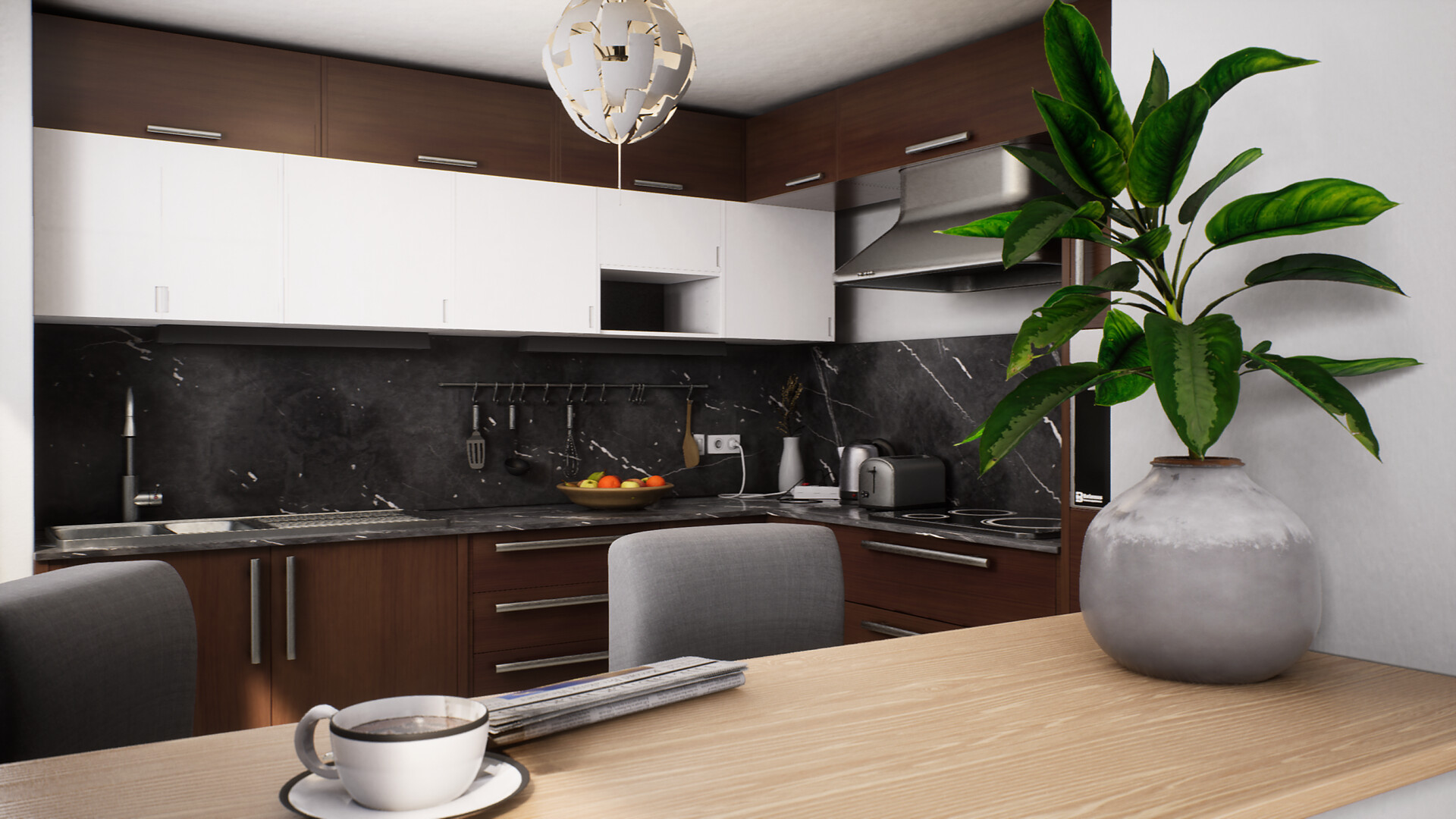 Norman Bishop - Modern Kitchen. Real-Time Raytraced Archviz.