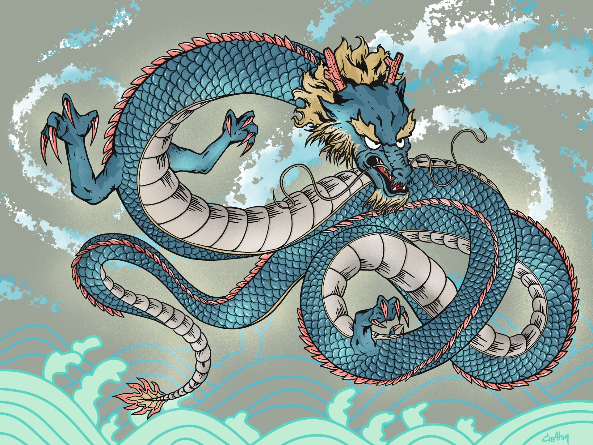 ArtStation - WAVES DRAGON