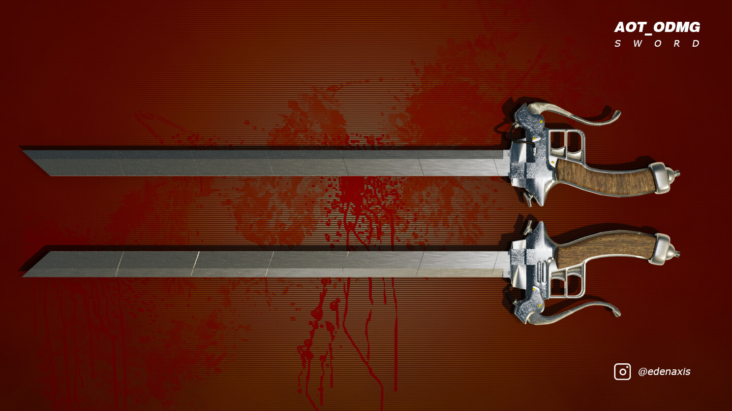 Attack On Titan Sword Logo Attack On Titan ODM Blade 3D Model By