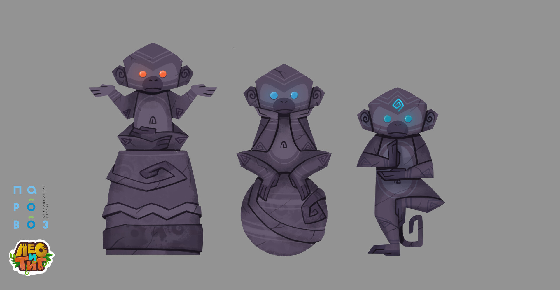 ArtStation - 2D Story Monkey Guardians statues refference