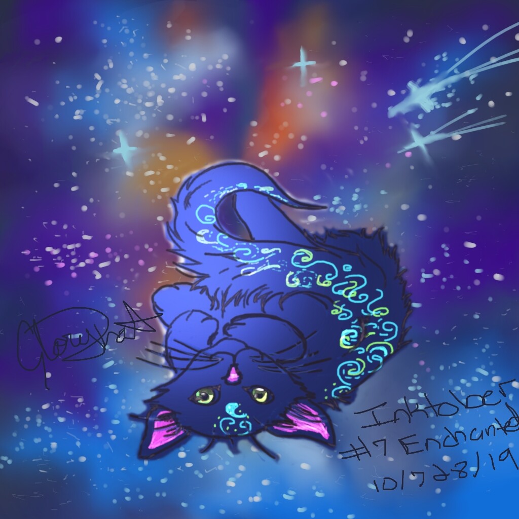 ArtStation - Galaxy Kitty _Inktober7Enchanted
