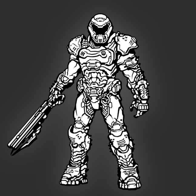 doomguy coloring pages