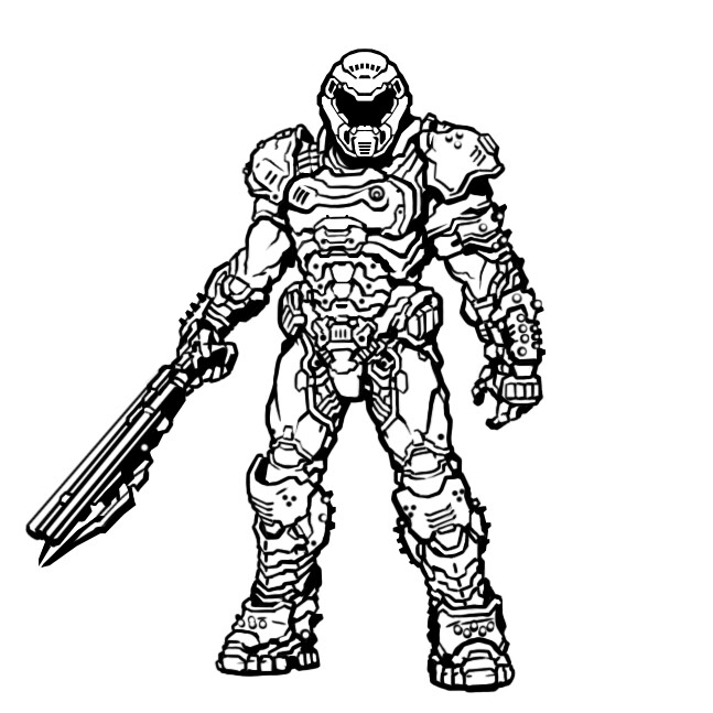 doomguy coloring pages