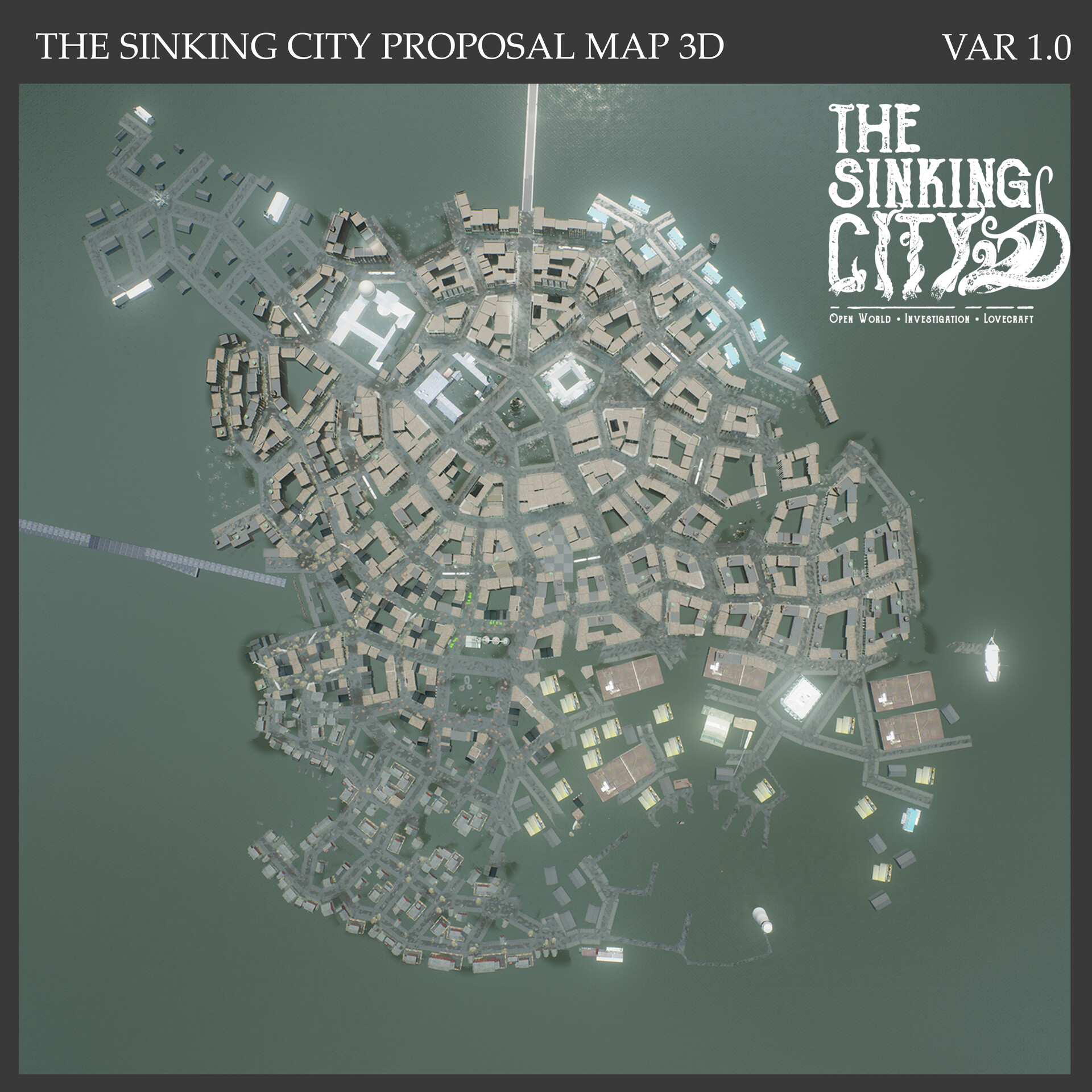Katerina - Worldbuilding: The Sinking City map evolution 3d