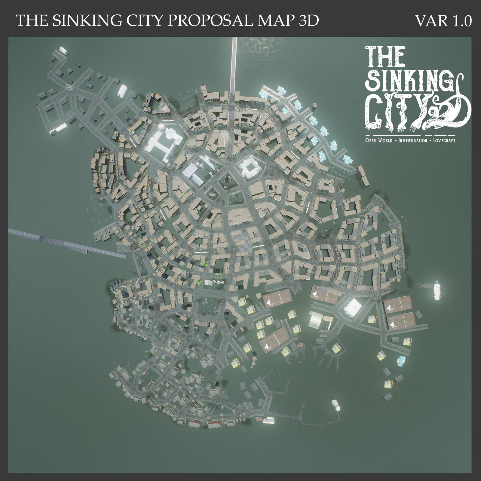 Katerina - Worldbuilding: The Sinking City map evolution 3d