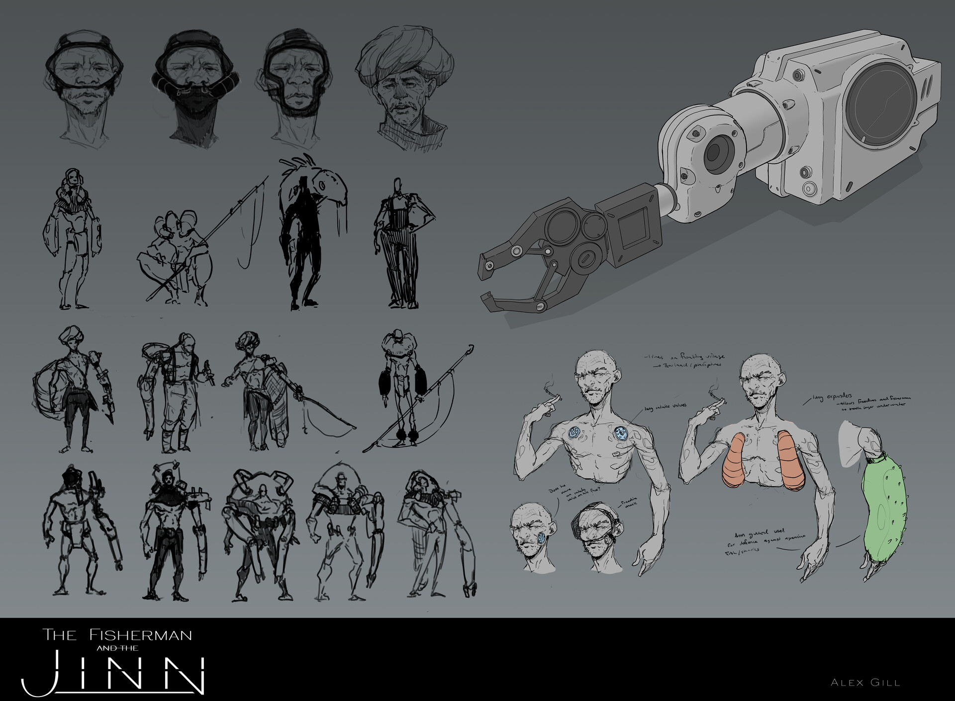 Alex Gill - Fisherman and the Jinn : Fisherman Character Design