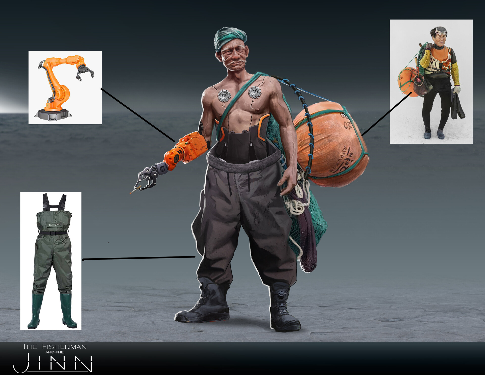 Alex Gill - Fisherman and the Jinn : Fisherman Character Design