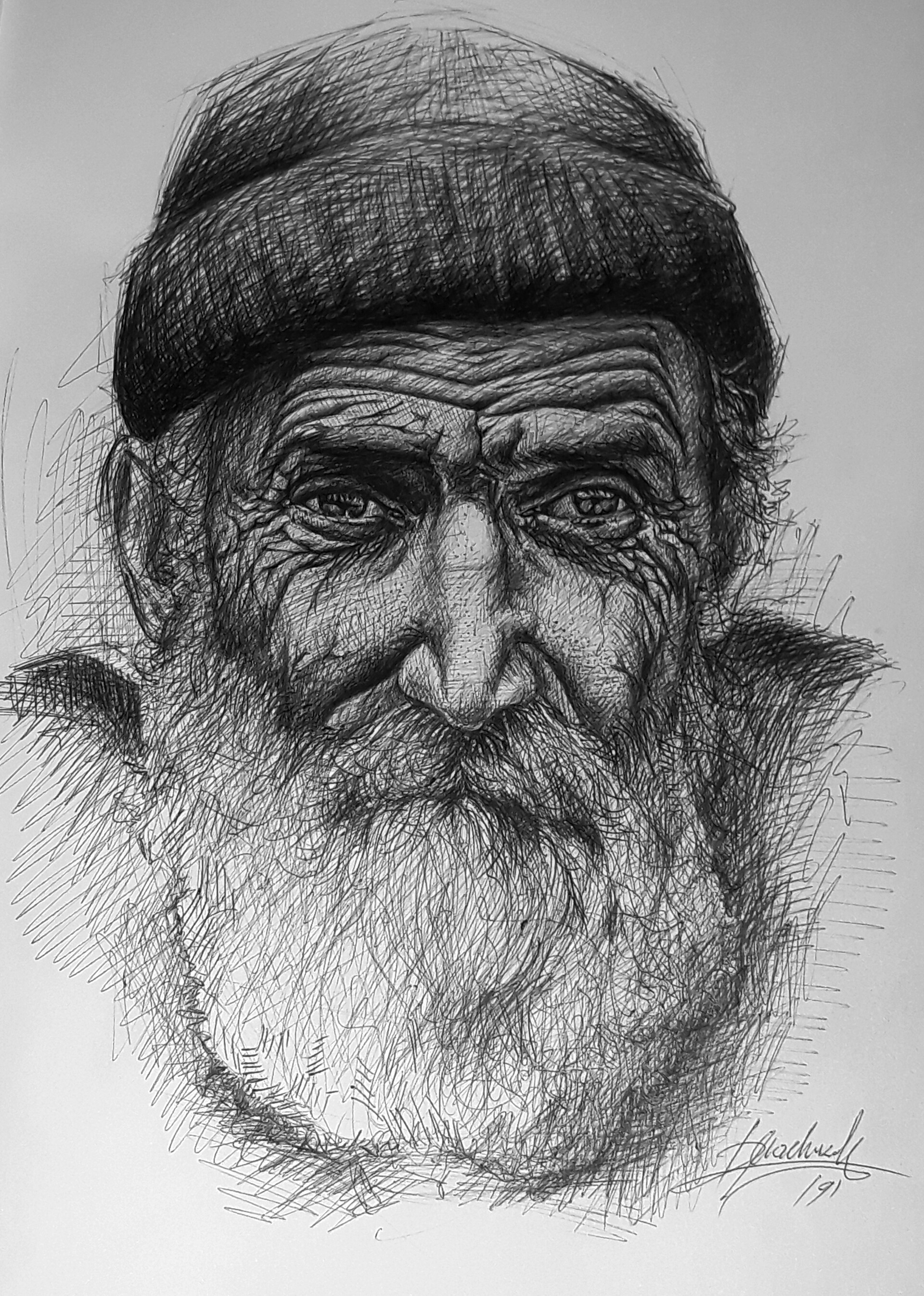 Homeless Man Drawing