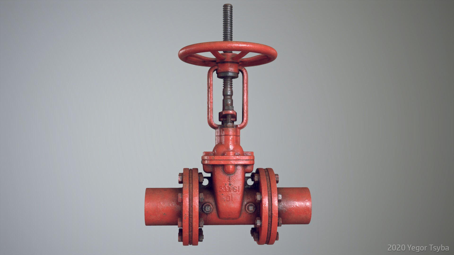 ArtStation - Industrial Pipe Gate Valve 3D model