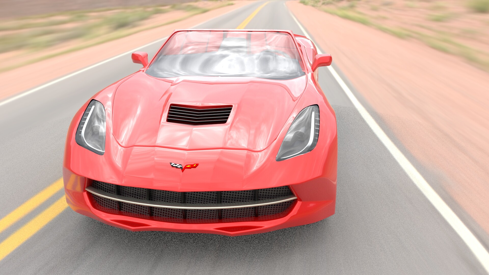 ArtStation - Corvette C7 convertable, Saeed Domeer