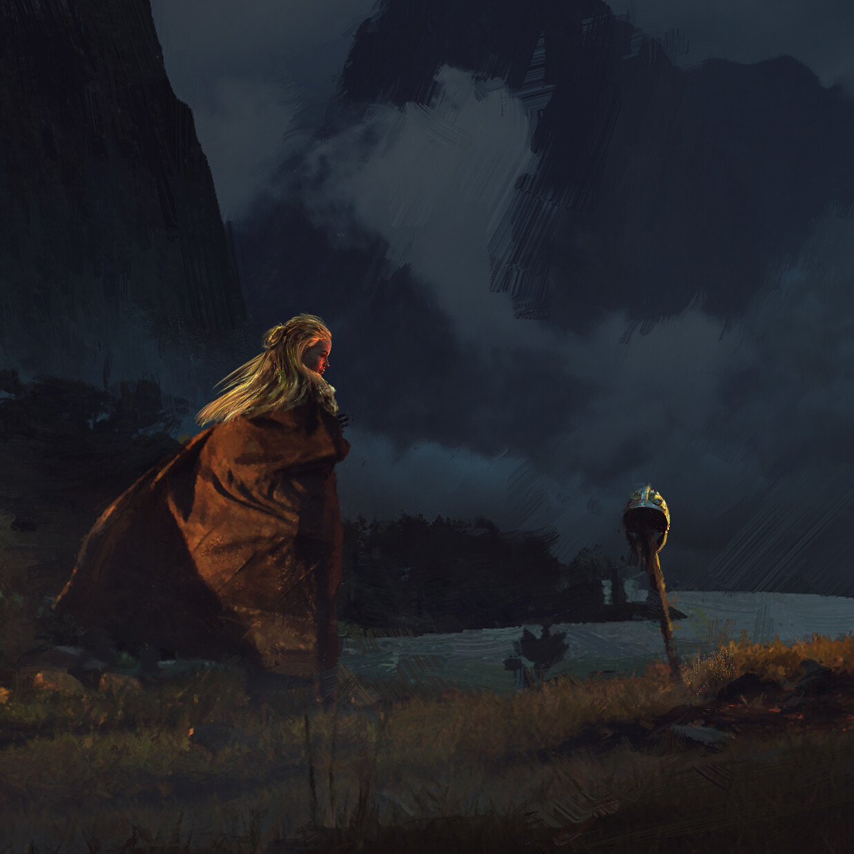 Blaine Jensen - Viking Fjord Painting