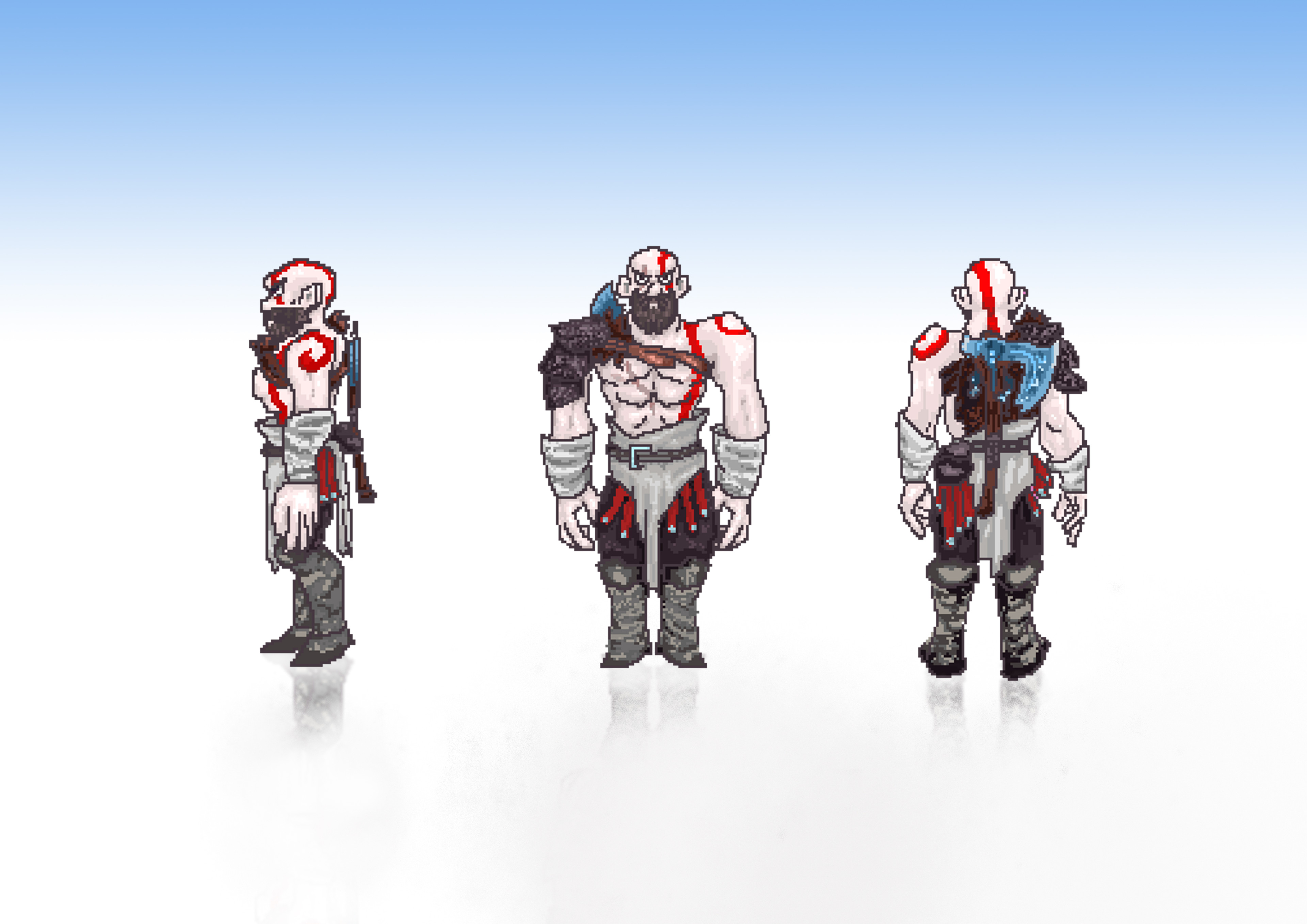 HQ of Creative Devil - Pixel Sprite - Kratos - God of War 4