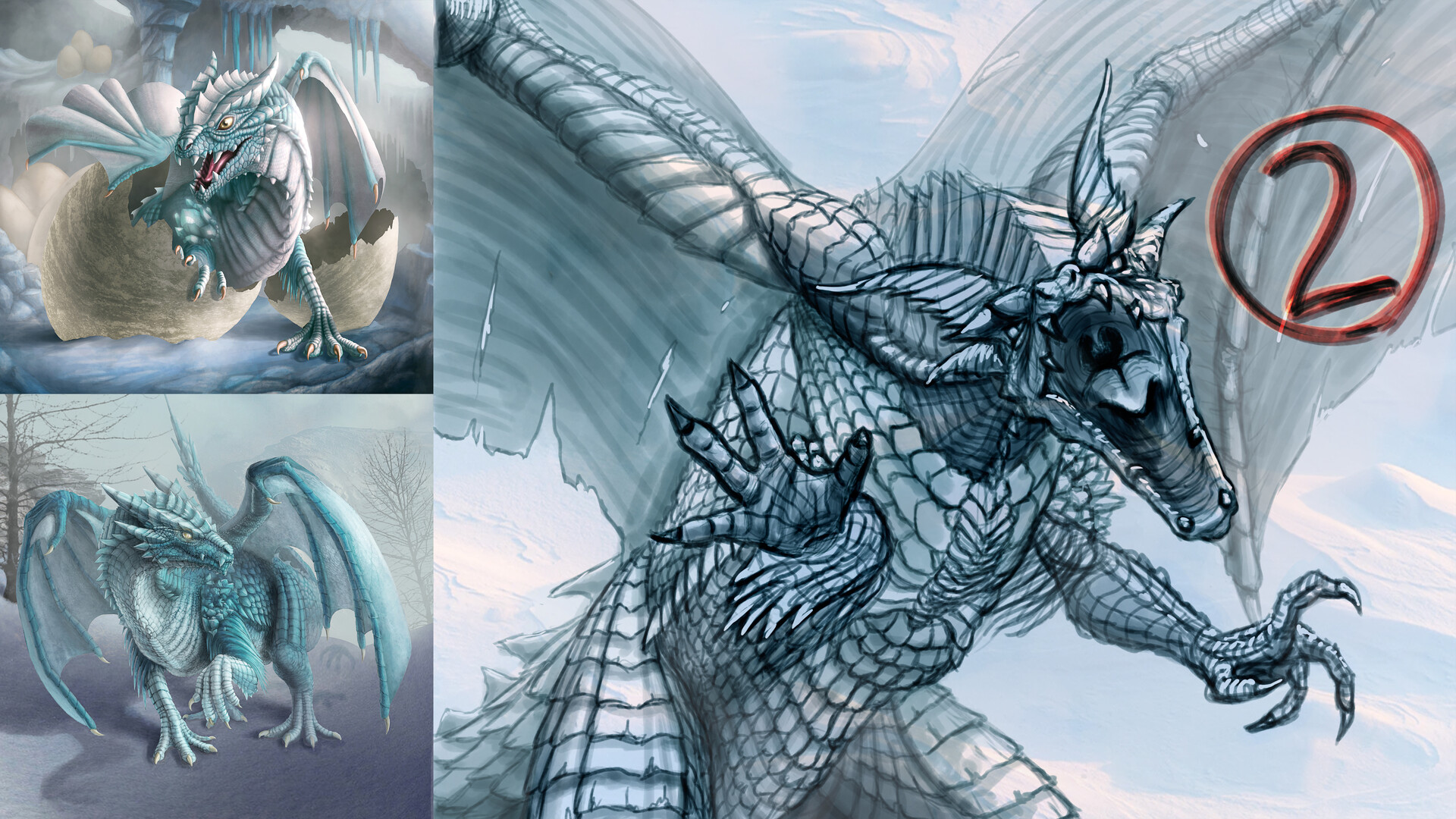 fantasy ice dragons