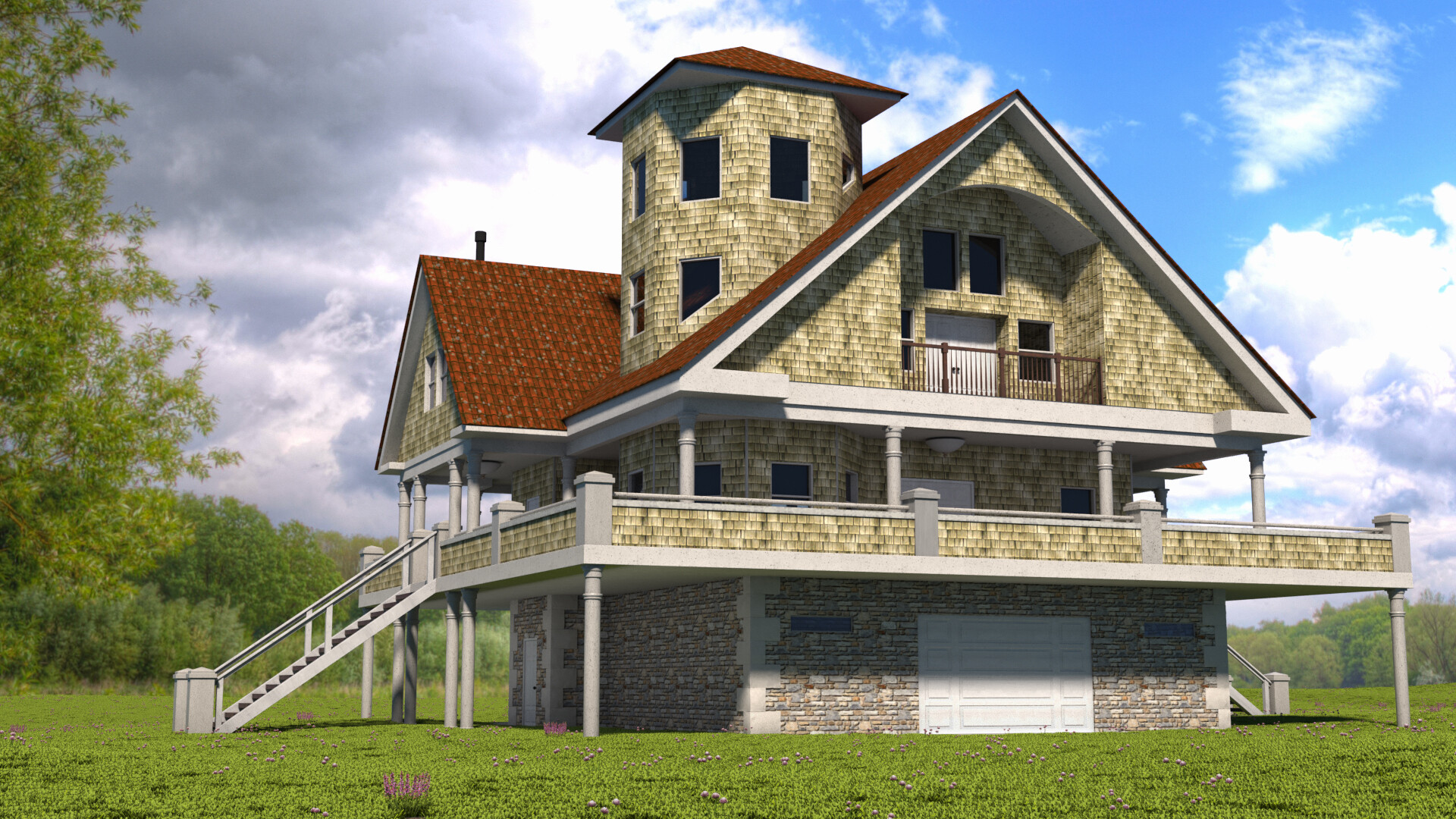 ArtStation - Lake House 3D Render