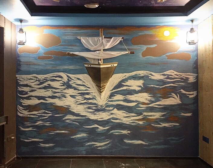 ArtStation - Ship on a wall