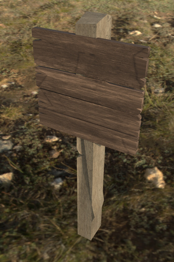 ArtStation - Old Road Sign 3 - Low Poly