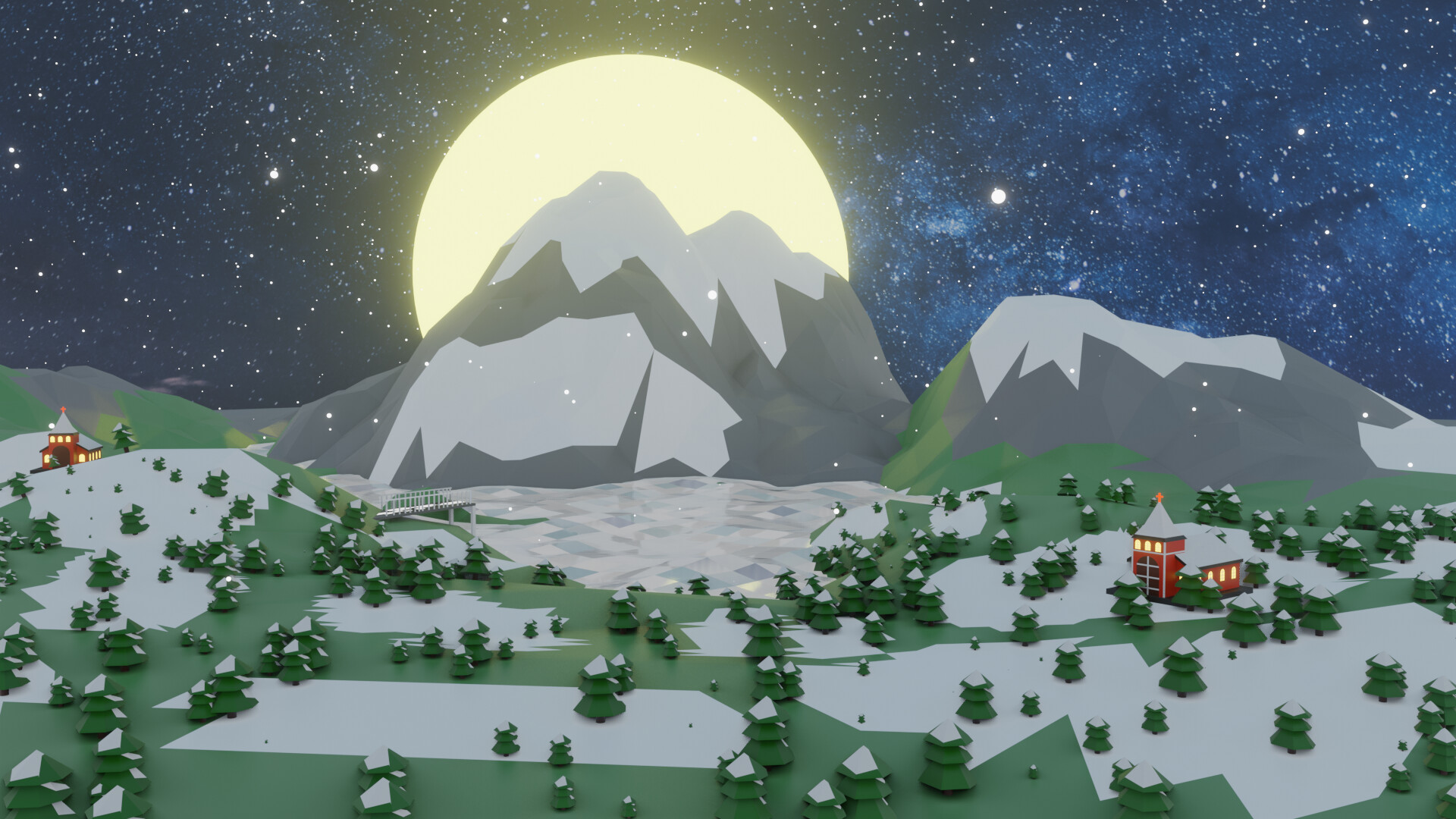 ArtStation - Low Poly Winter scene