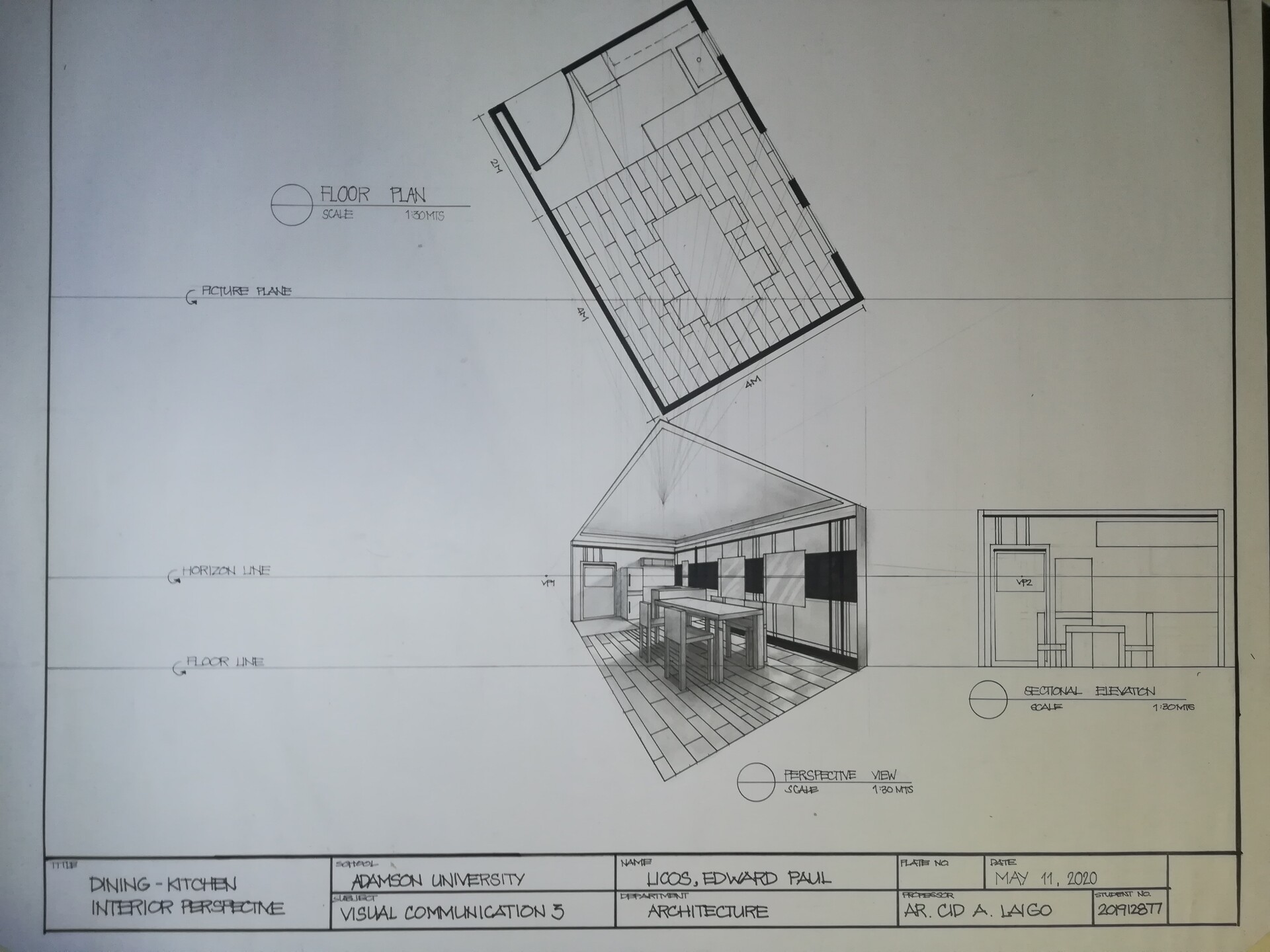 how to draw interior perspective from floor plan