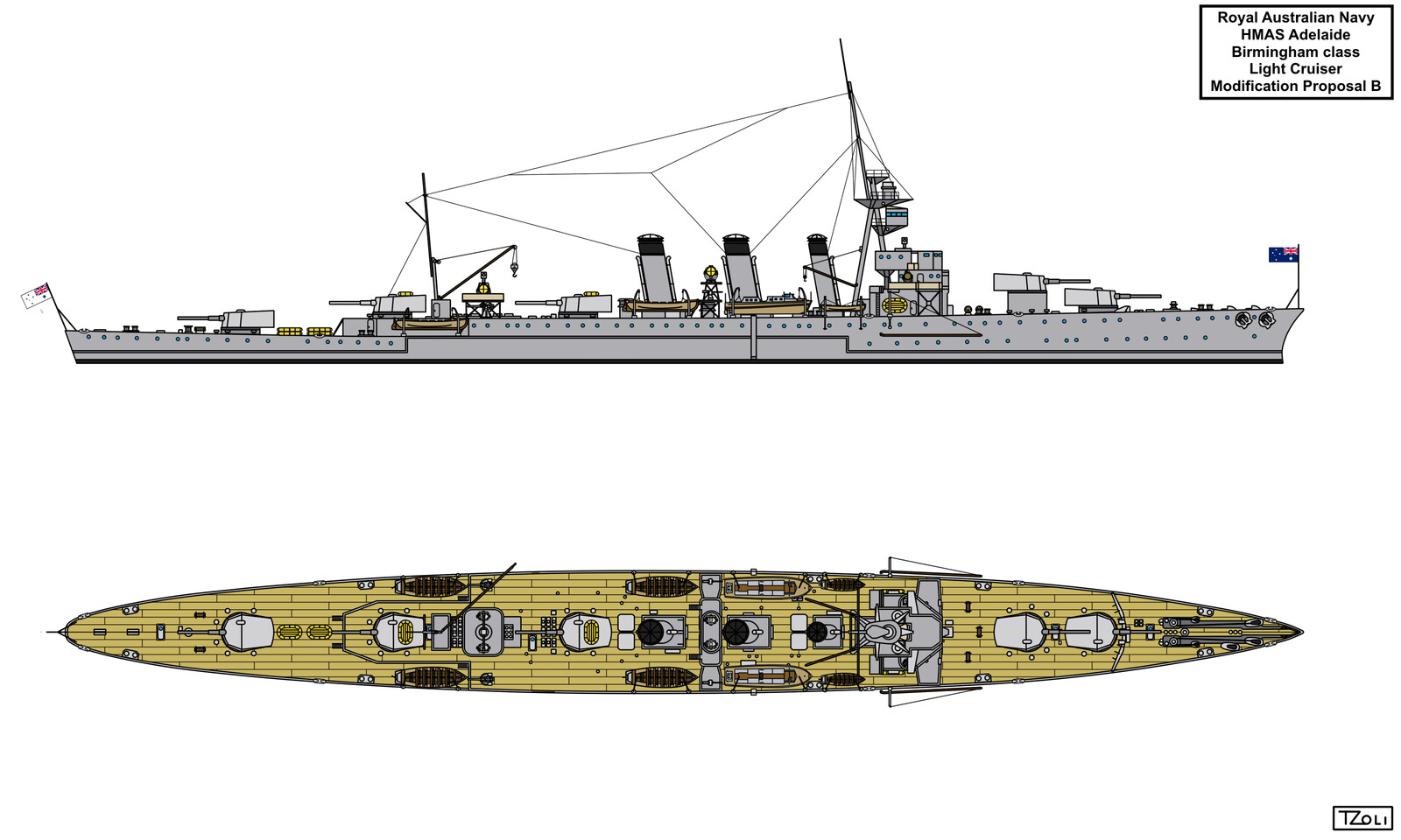 Takács Zoltán - TZoli - Modified HMAS Adelaide designs