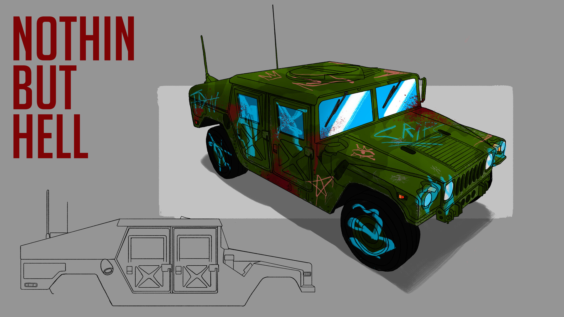 ArtStation - [Nothin' But Hell] Vehicle Humvee prop 1
