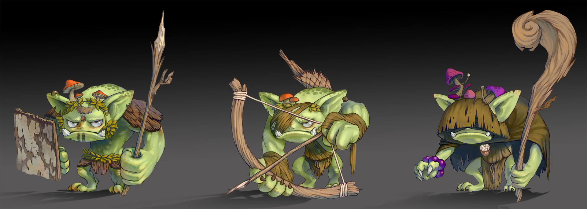 ArtStation - Goblin Warrior / Archer / Wizard