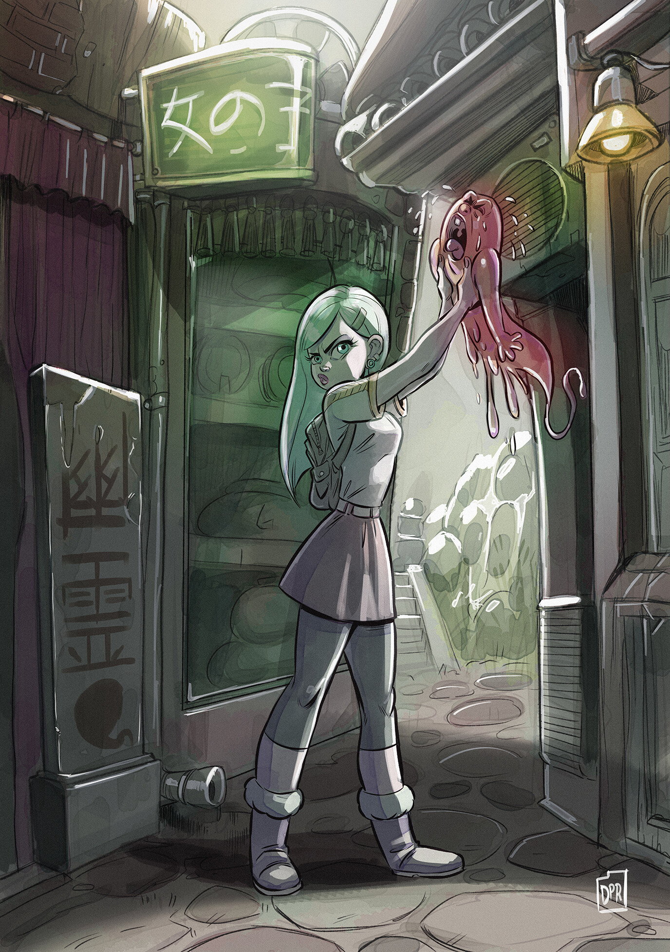 ArtStation - Girl with crying ghost