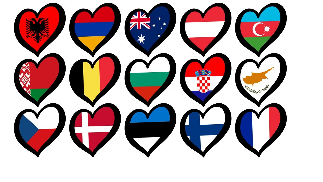 Samuel Preston - Eurovision Song Contest Flag Hearts