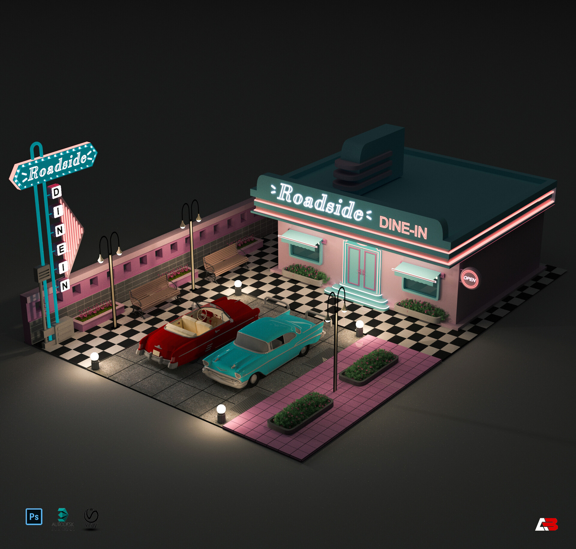 ArtStation - That 70s Diner