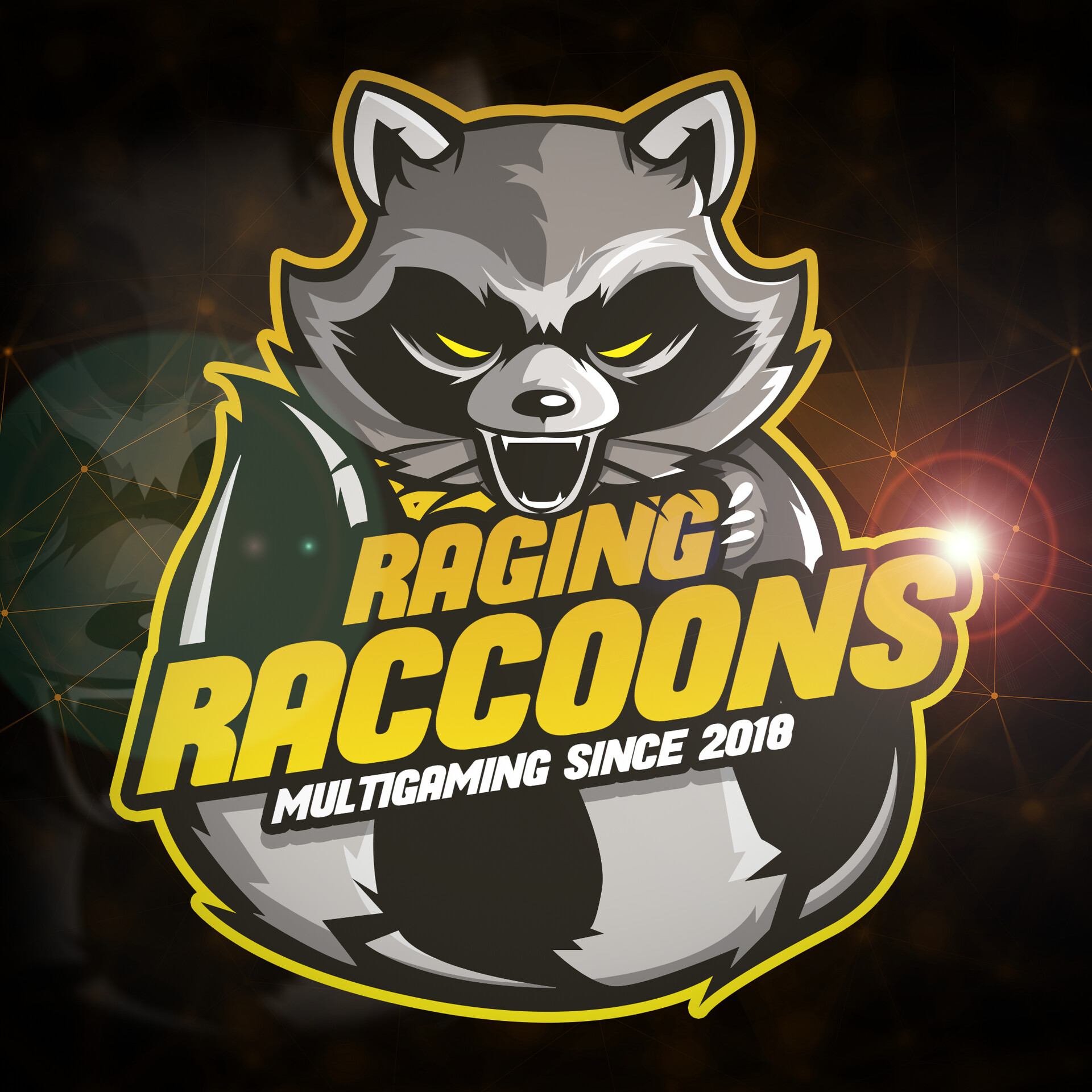 ArtStation - Raging Raccoons Logo draft 2
