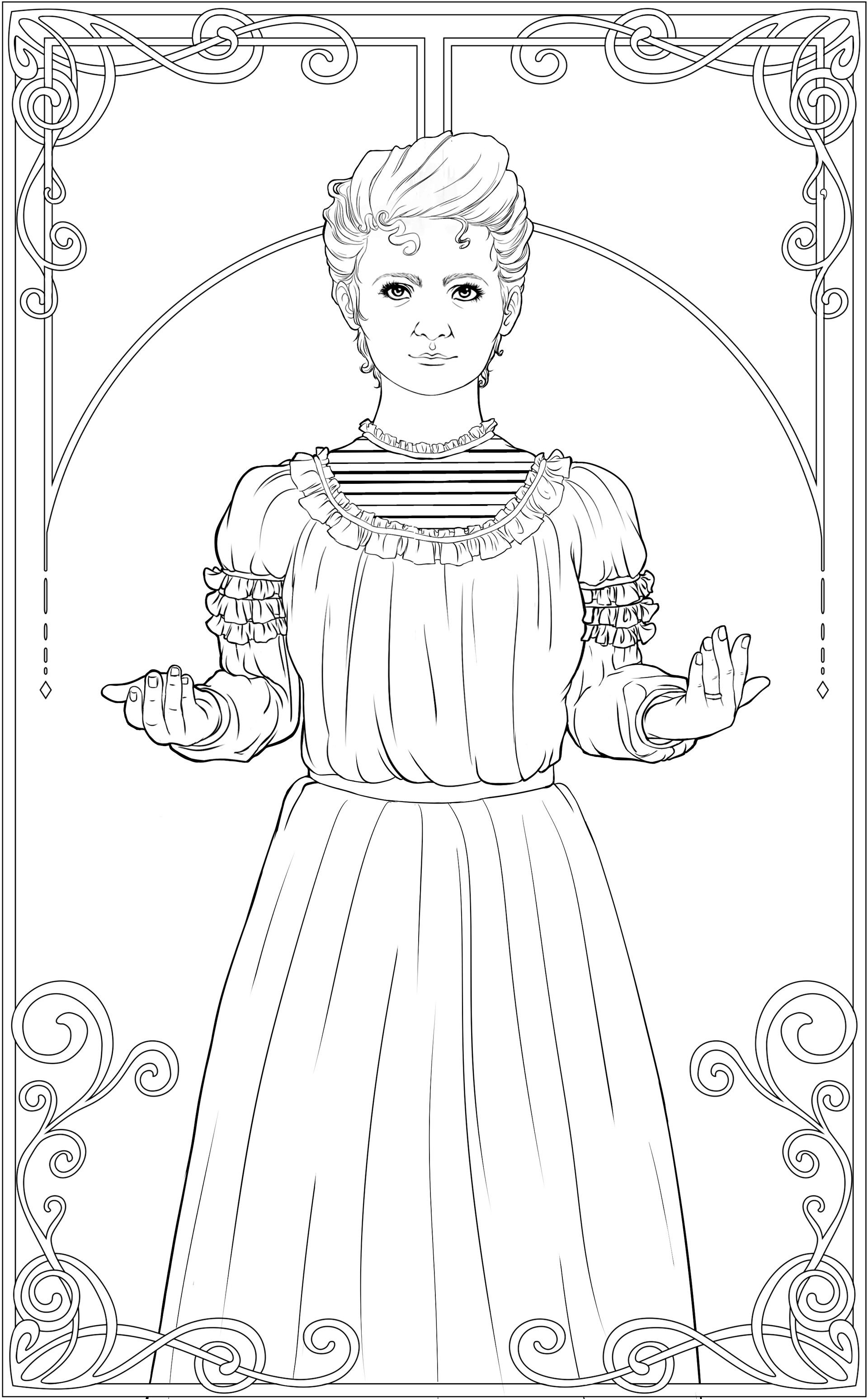 marie curie coloring sheet