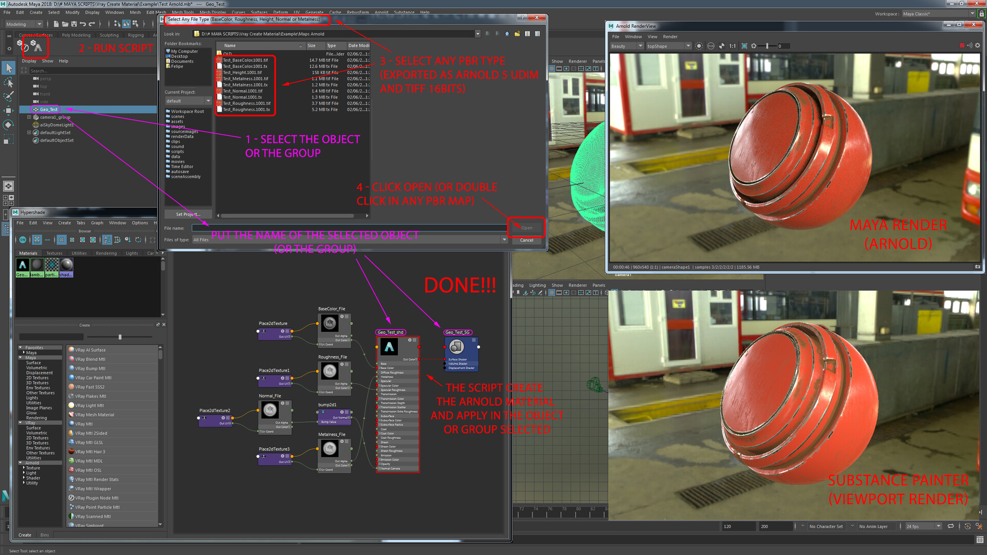 ArtStation - Arnold Create Material Script from PBR maps
