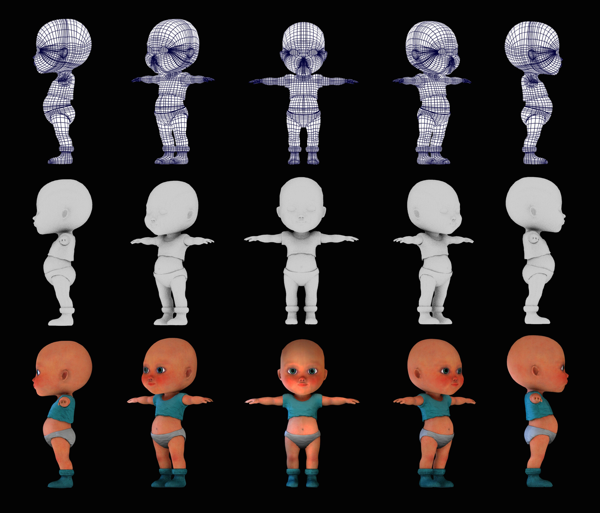 ArtStation - Bebe modelado 3D