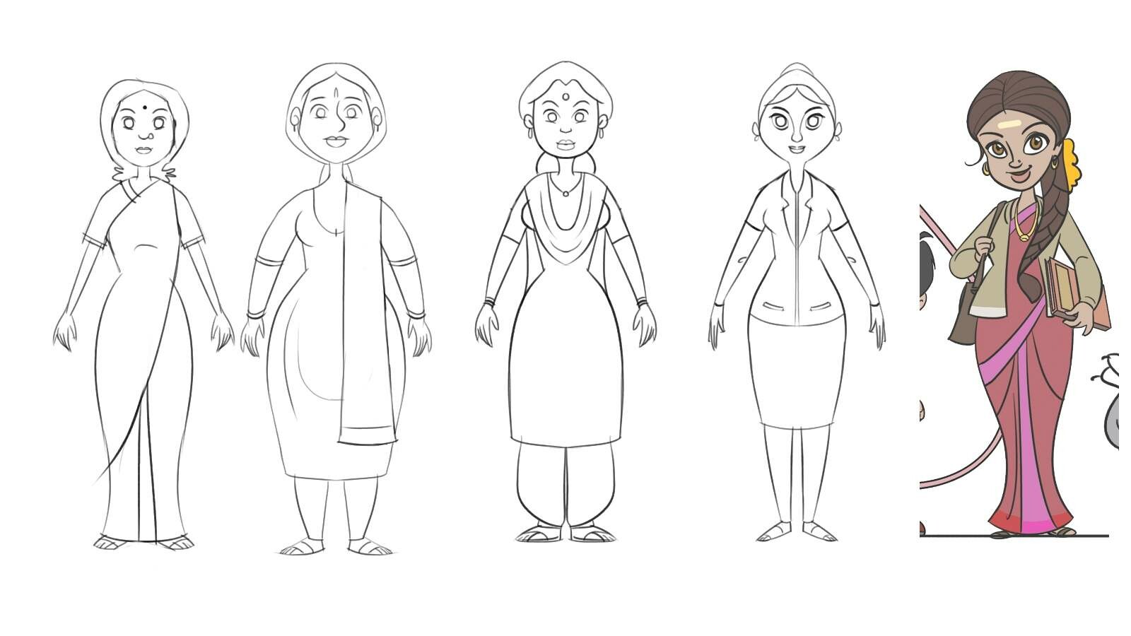 Shipra AnimationArtist - Initial Character Explorations _ Bajrangi