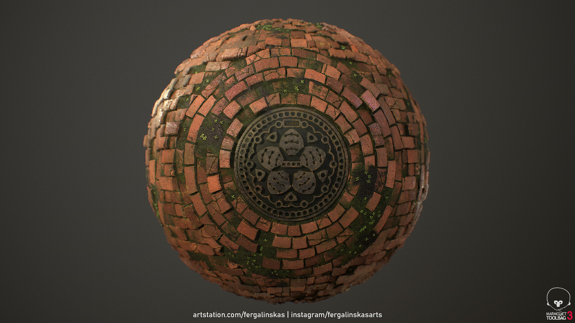 ArtStation - Raial Brick Road Texture - Substance Designer