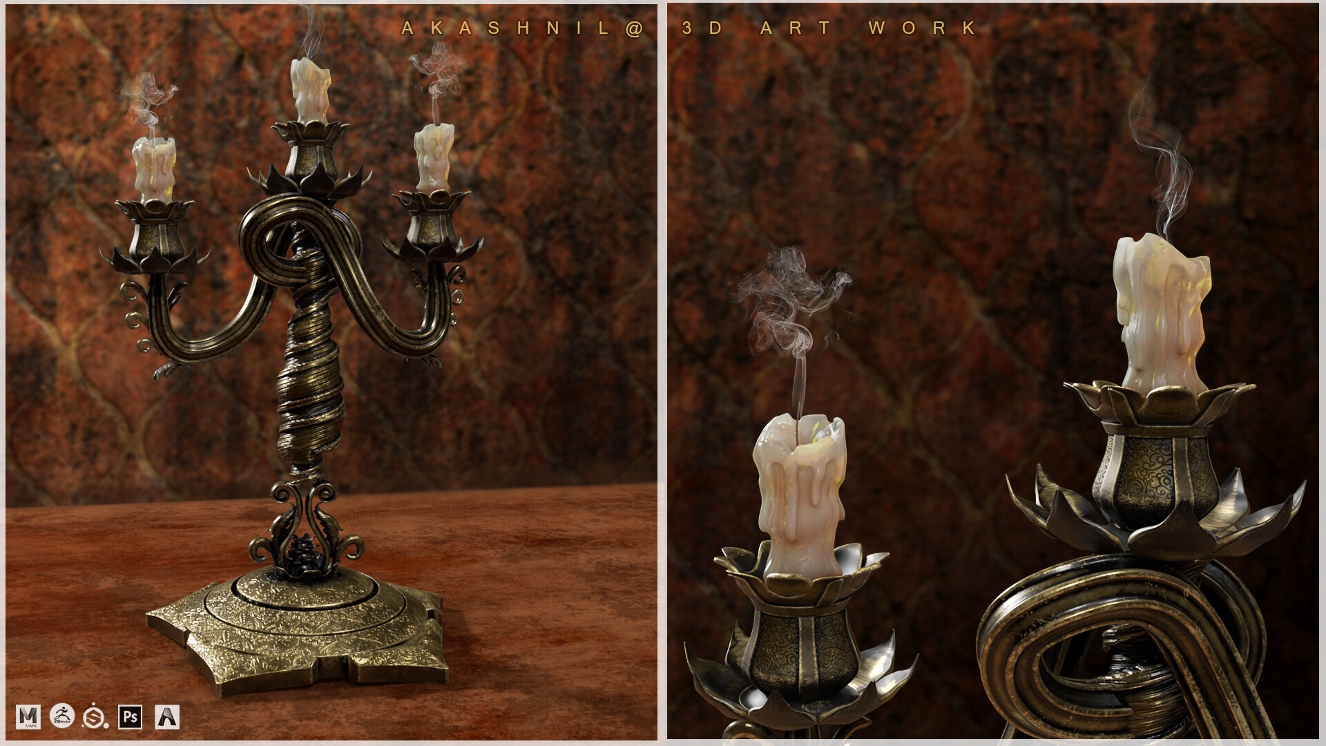 ArtStation - #CANDLE STAND #3D MODELING & TEXTURING