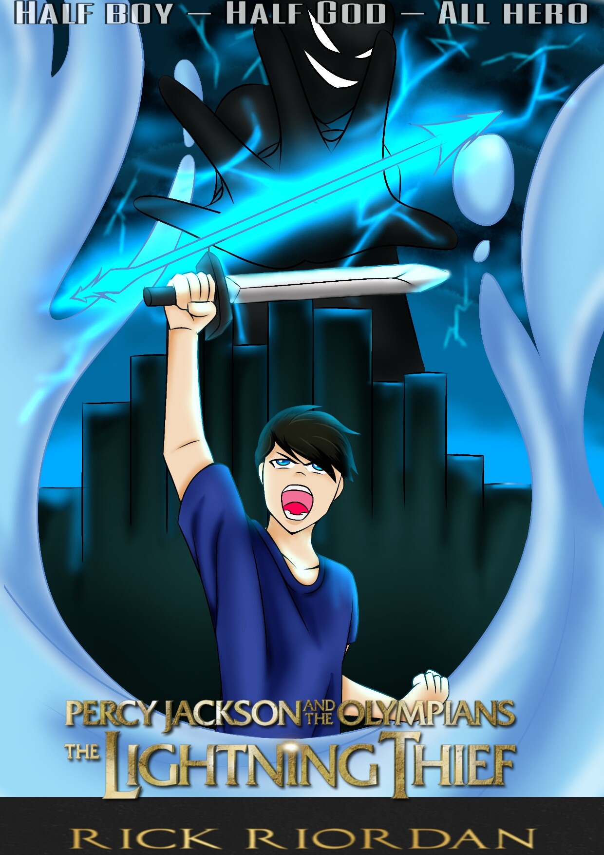 how to draw percy jackson book cover