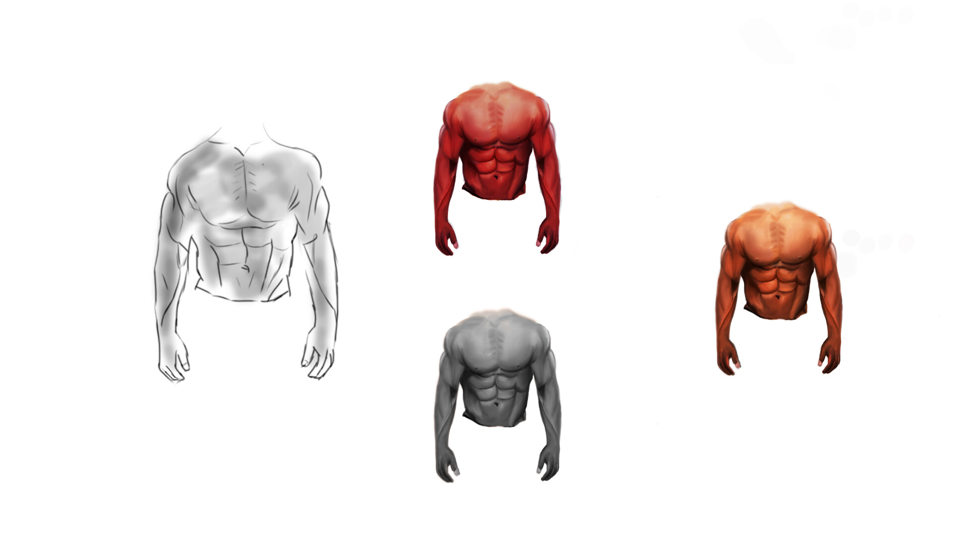 ArtStation - Men bust color light study