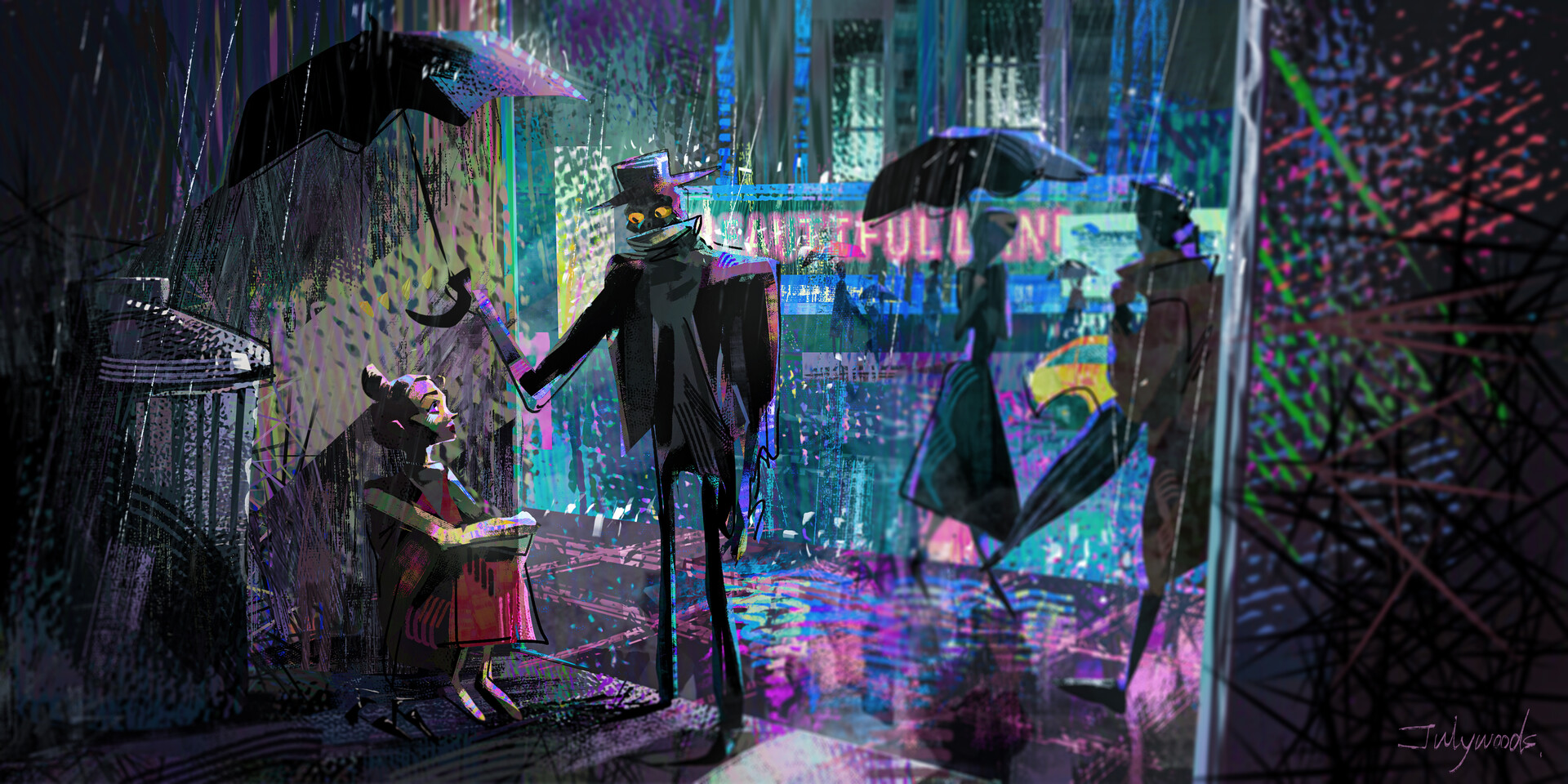 ArtStation - Monster in the rain