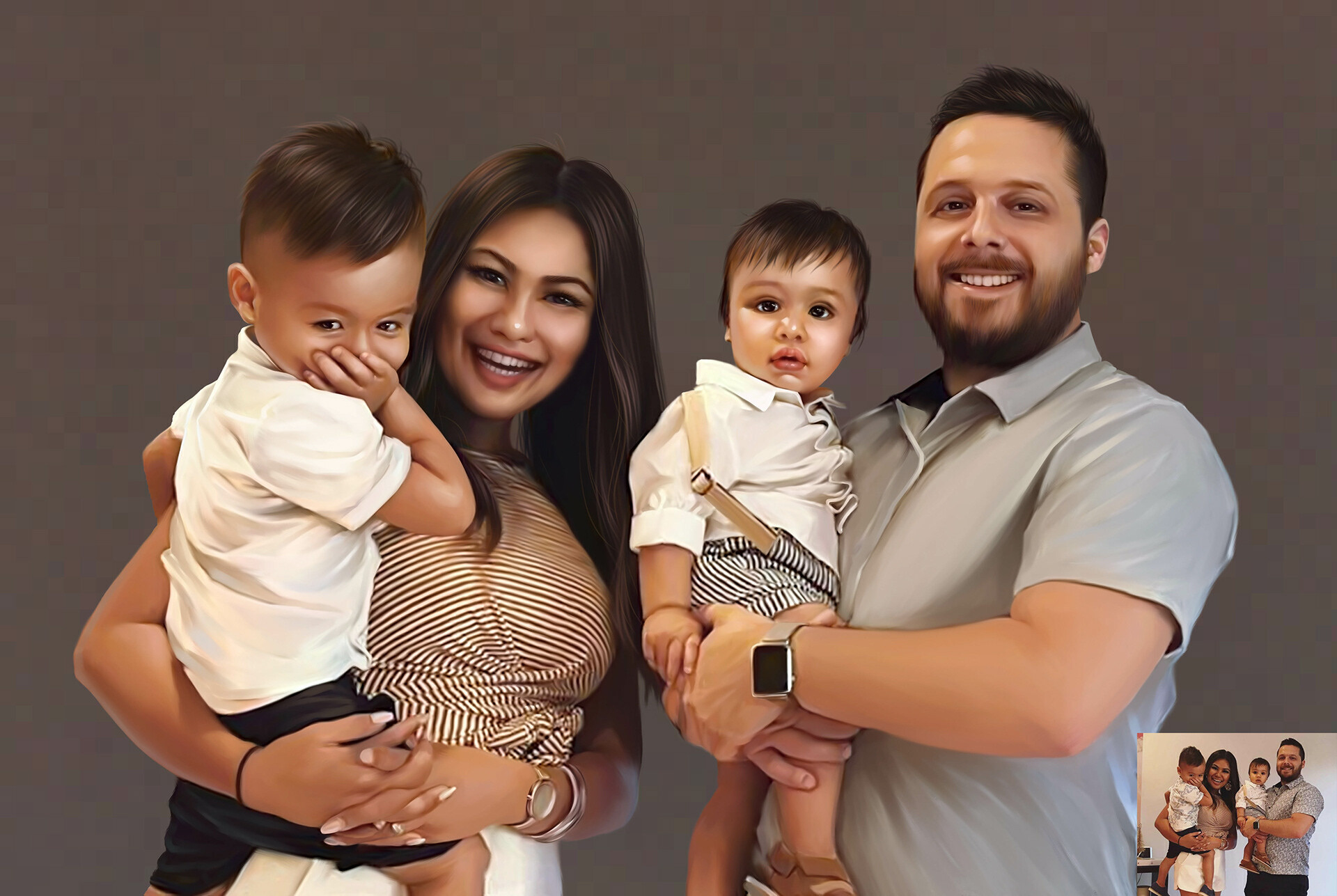 ArtStation - family portrait digital painting