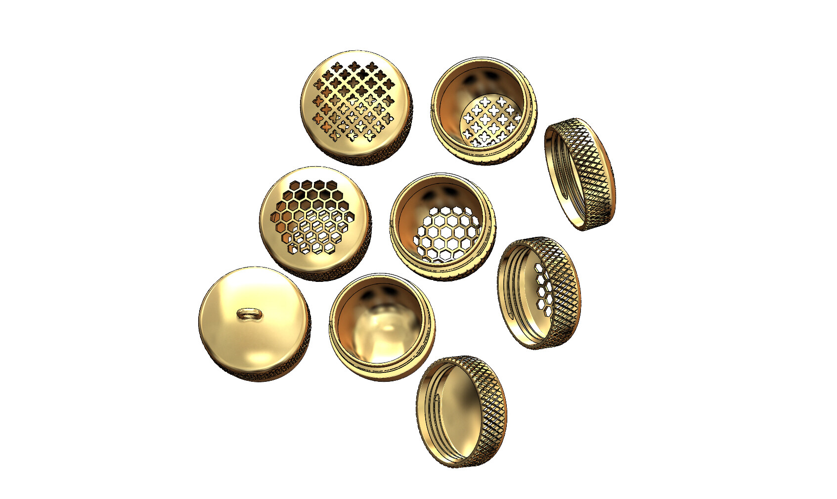 Rachid SW - gold hazelnut pendant charm with sa crewing top