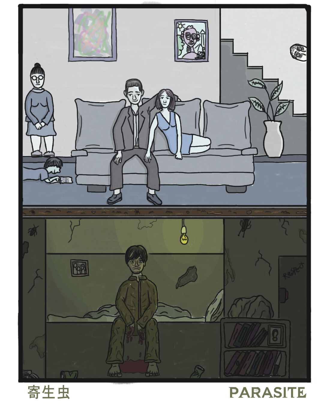 ArtStation - PARASITE MOVIE ILLUSTRATION