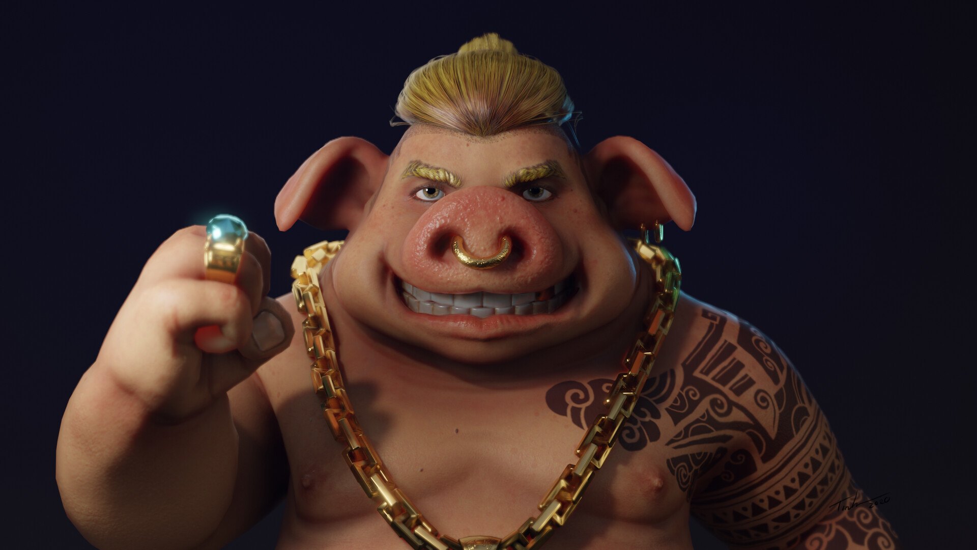 3D game character - The Pig Stylized - Finished Projects - Blender ...