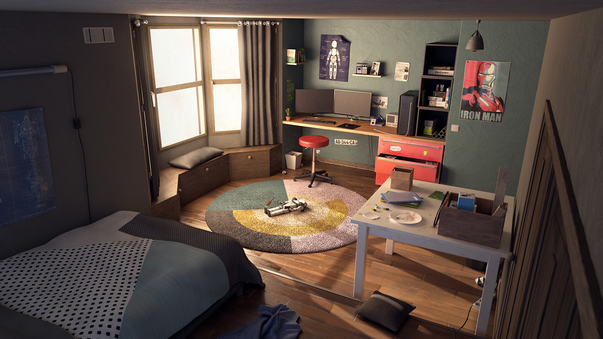 ArtStation - Robot Bedroom (ESMA final year image)